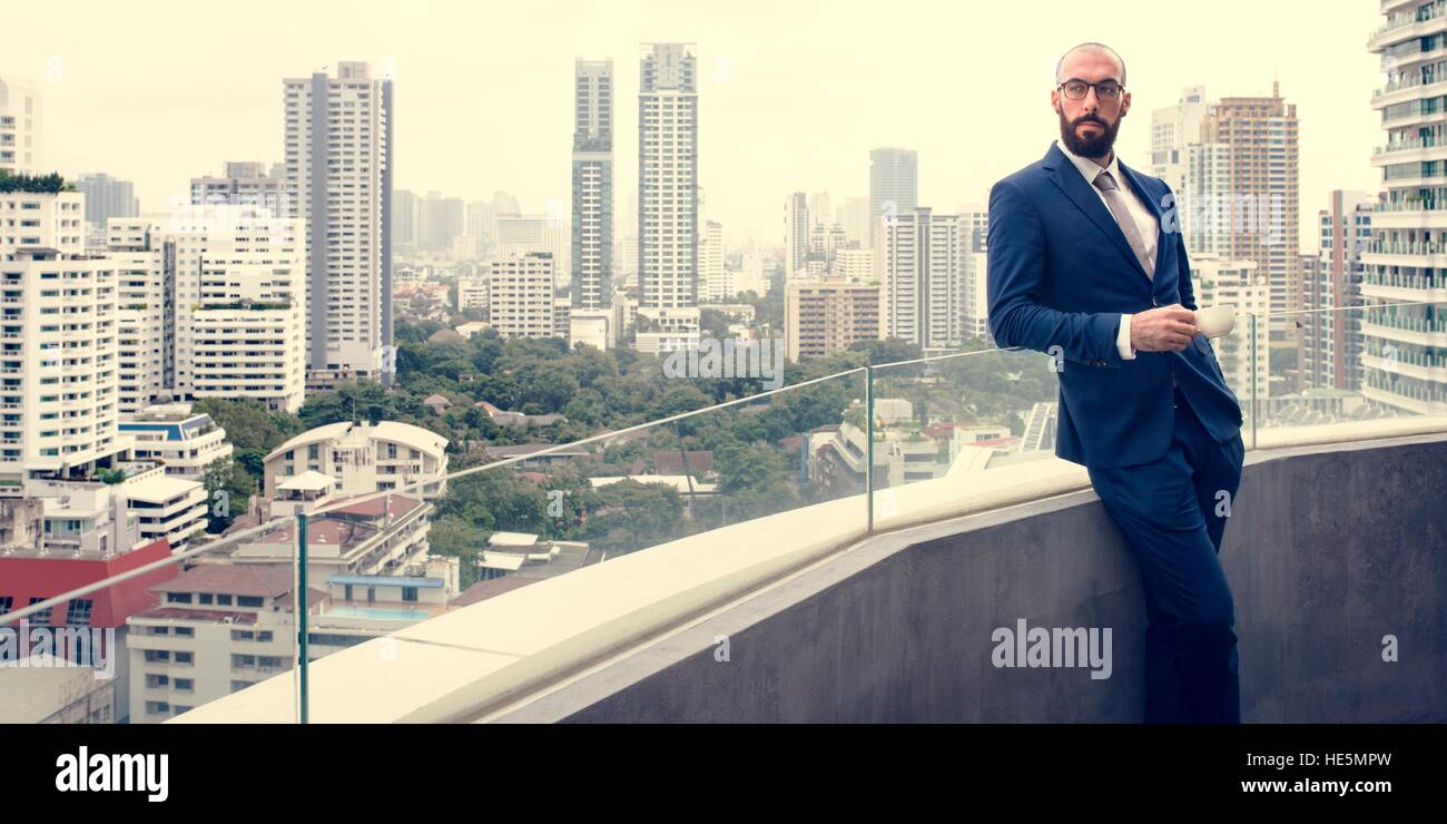 Business Person Standing Balcony Concept Stock Photo - Alamy