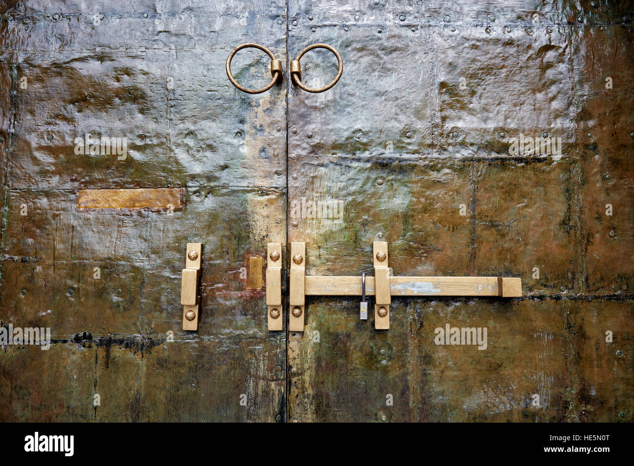Closed doors of the Royal Crypt (Huyen Cung) at the Tomb of Tu Duc. Hue ...