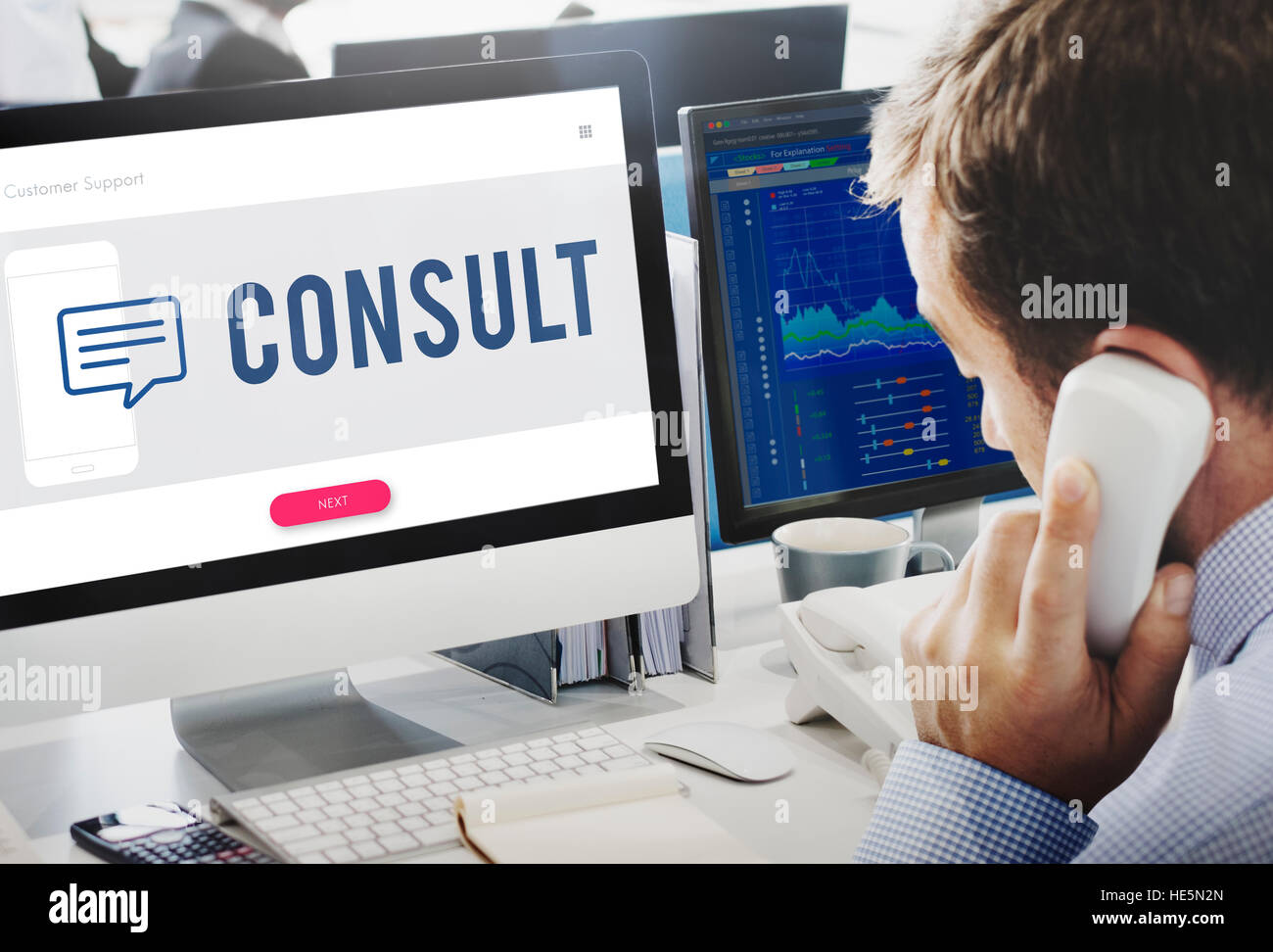 Customer Mobile Communication Speech Bubble Concept Stock Photo - Alamy