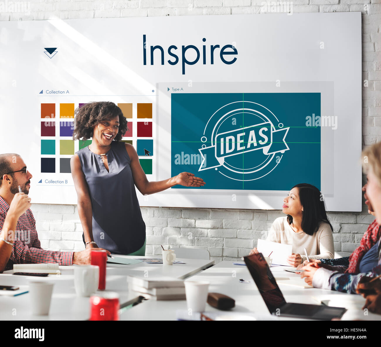 Inspire Be Creative Design Logo Concept Stock Photo - Alamy