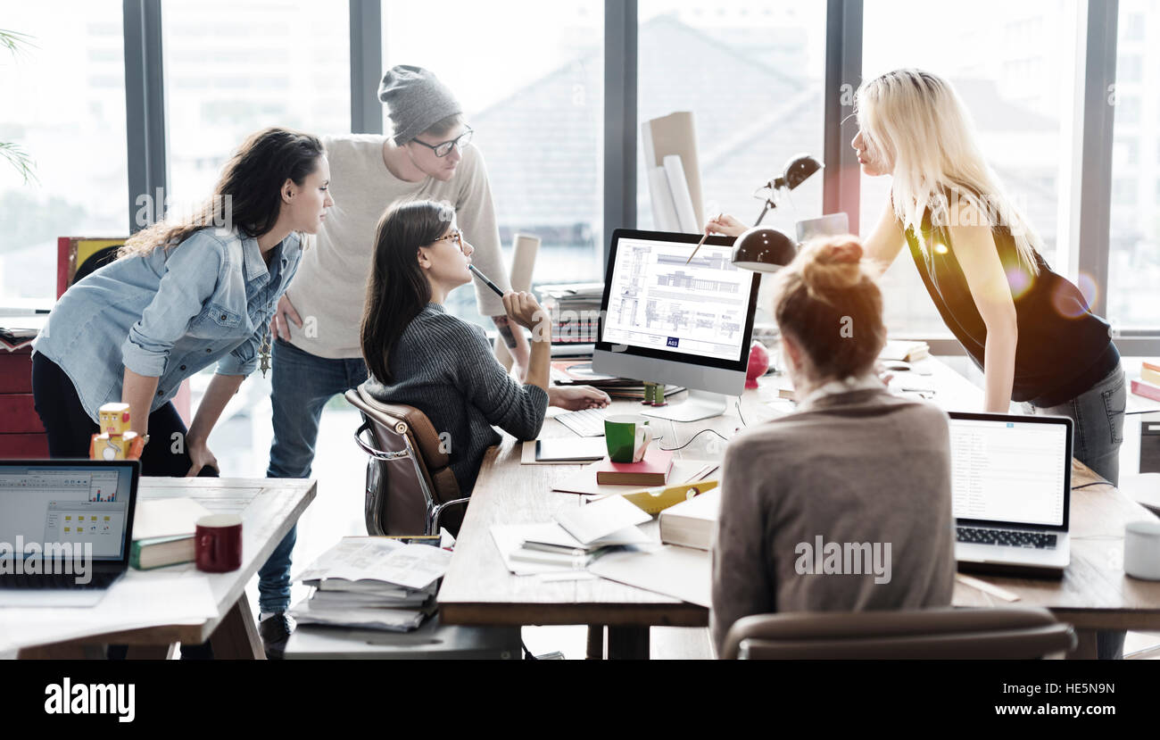 Teamwork Discussion Meeting Brainstorming Start up Concept Stock Photo ...