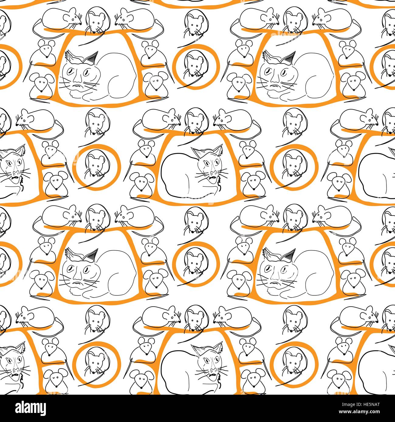 Grey white cat sleeping Stock Vector Images - Alamy