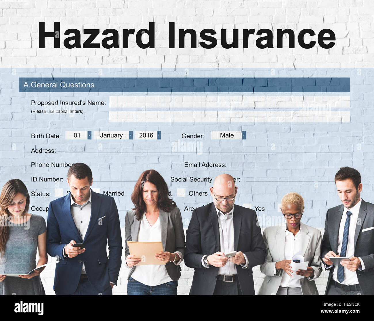 Hazard Insurance Form Compensation Claim Concept Stock Photo - Alamy