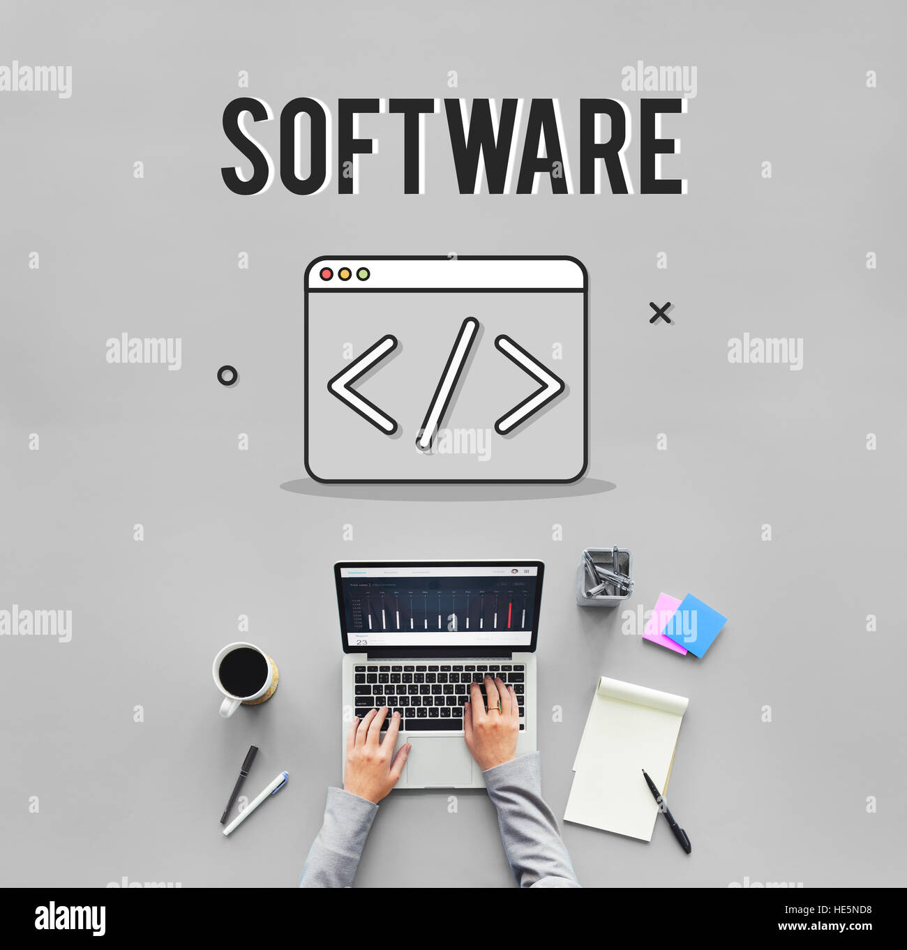 Web Development Symbol Icon Concept Stock Photo - Alamy