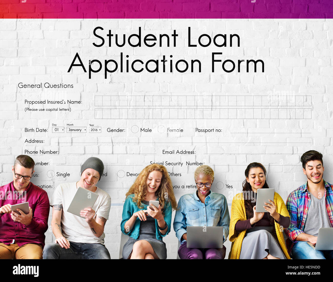 Student Loan Application Form Registration Concept Stock Photo - Alamy
