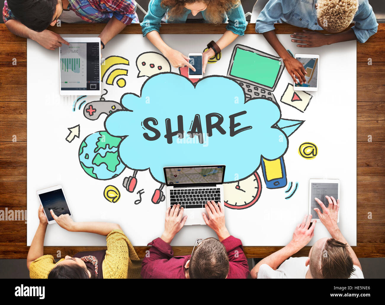 Cloud Bubble Technology Sketch Doodle Concept Stock Photo - Alamy