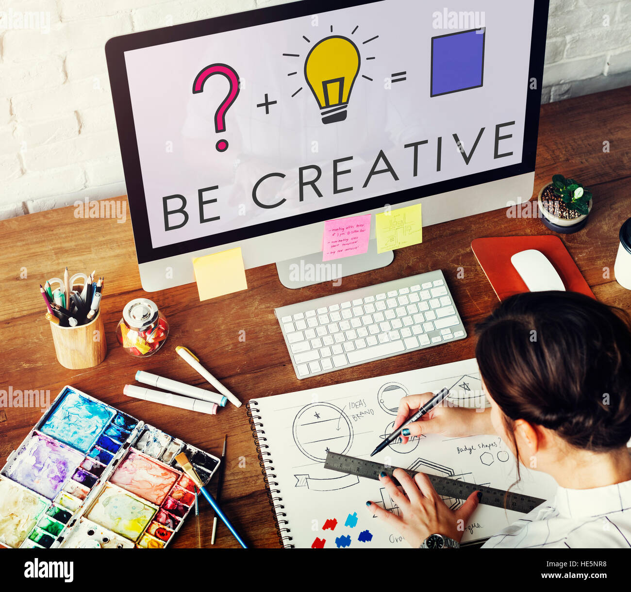 Creative Curiosity Ideas Equation Concept Stock Photo - Alamy