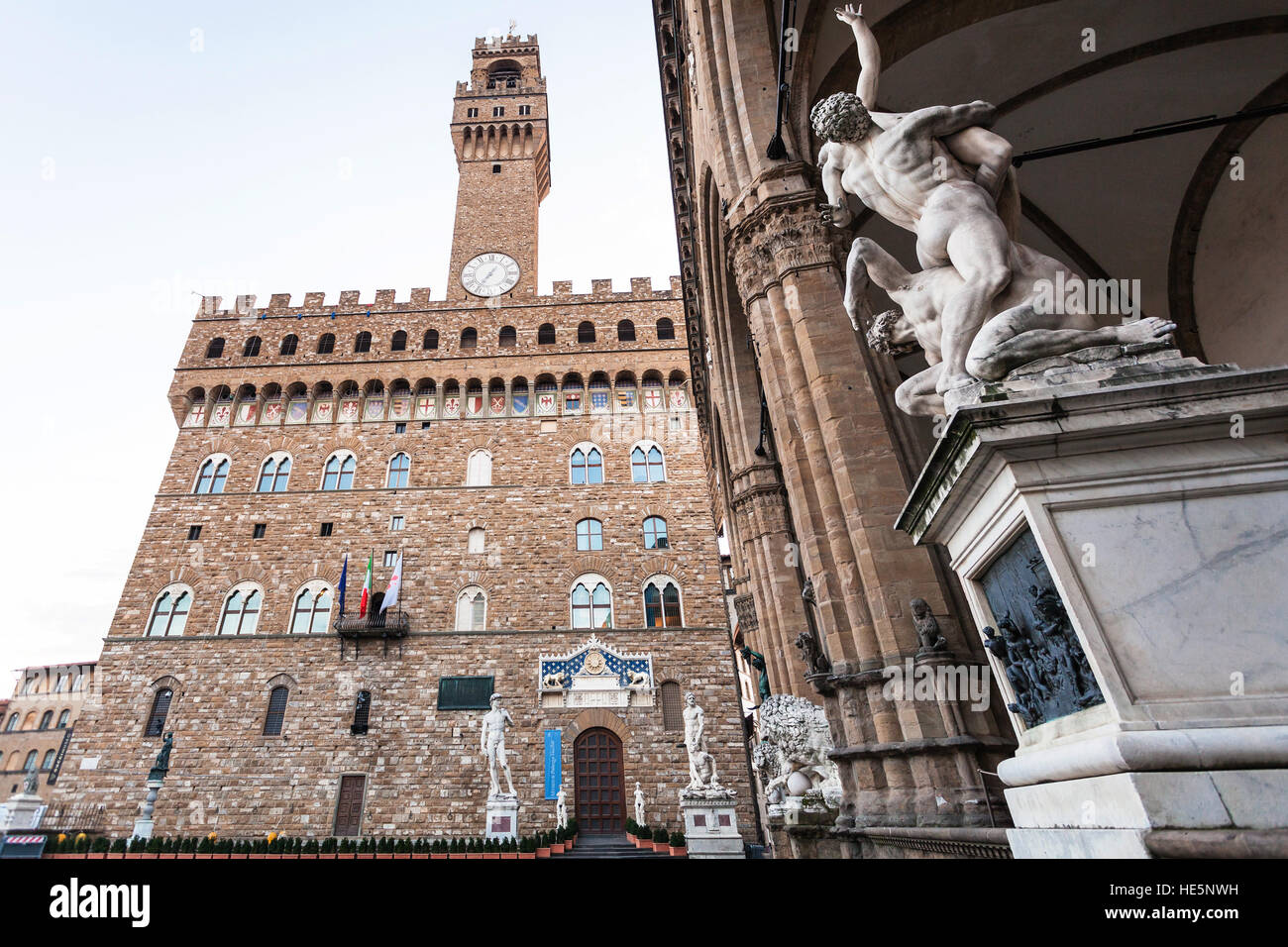 travel to Italy - view of statue (The Rape of the Sabine Women) in ...