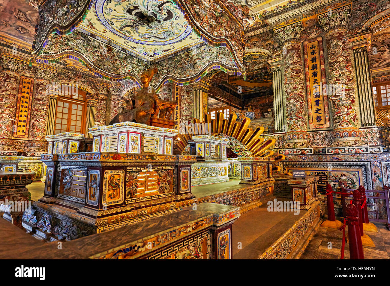 Royal Crypt at the Tomb of Khai Dinh (Ung Tomb), Hue, Vietnam Stock ...
