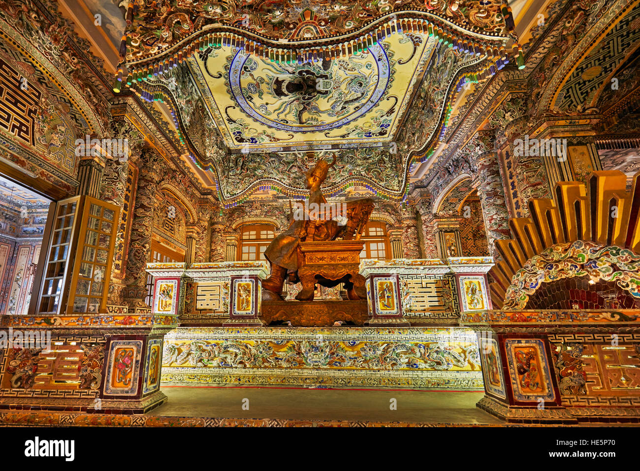Royal Crypt at the Tomb of Khai Dinh (Ung Tomb), Hue, Vietnam Stock ...