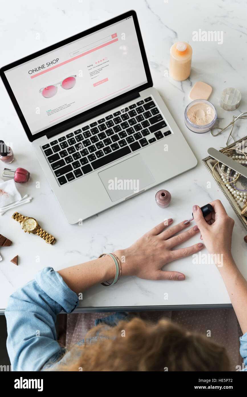 Shopping Online Technology Commercial Buying Concept Stock Photo - Alamy