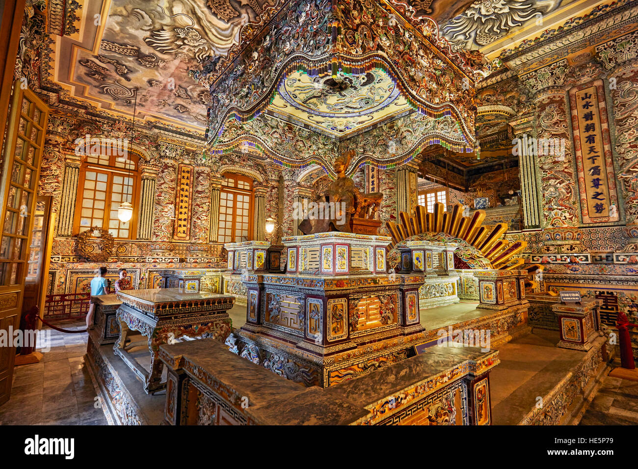 Royal Crypt at the Tomb of Khai Dinh (Ung Tomb), Hue, Vietnam Stock ...