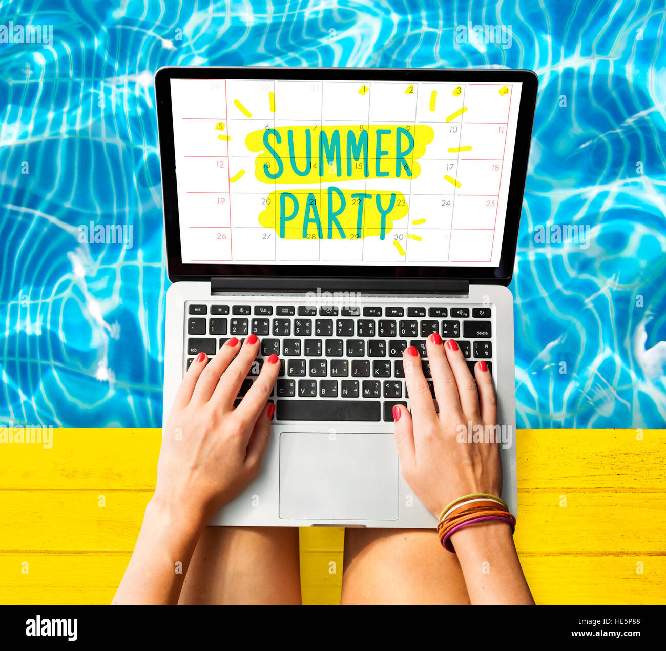 Summer Break Fun Party Banner Concept Stock Photo - Alamy