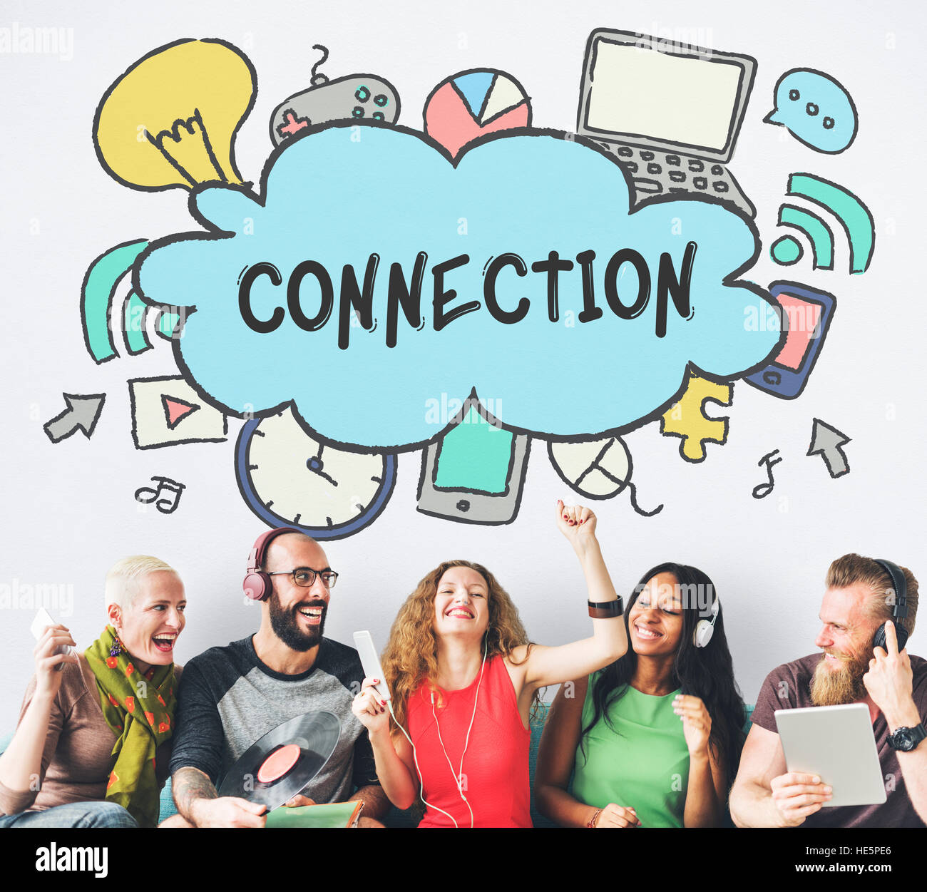 Cloud Bubble Technology Sketch Doodle Concept Stock Photo - Alamy