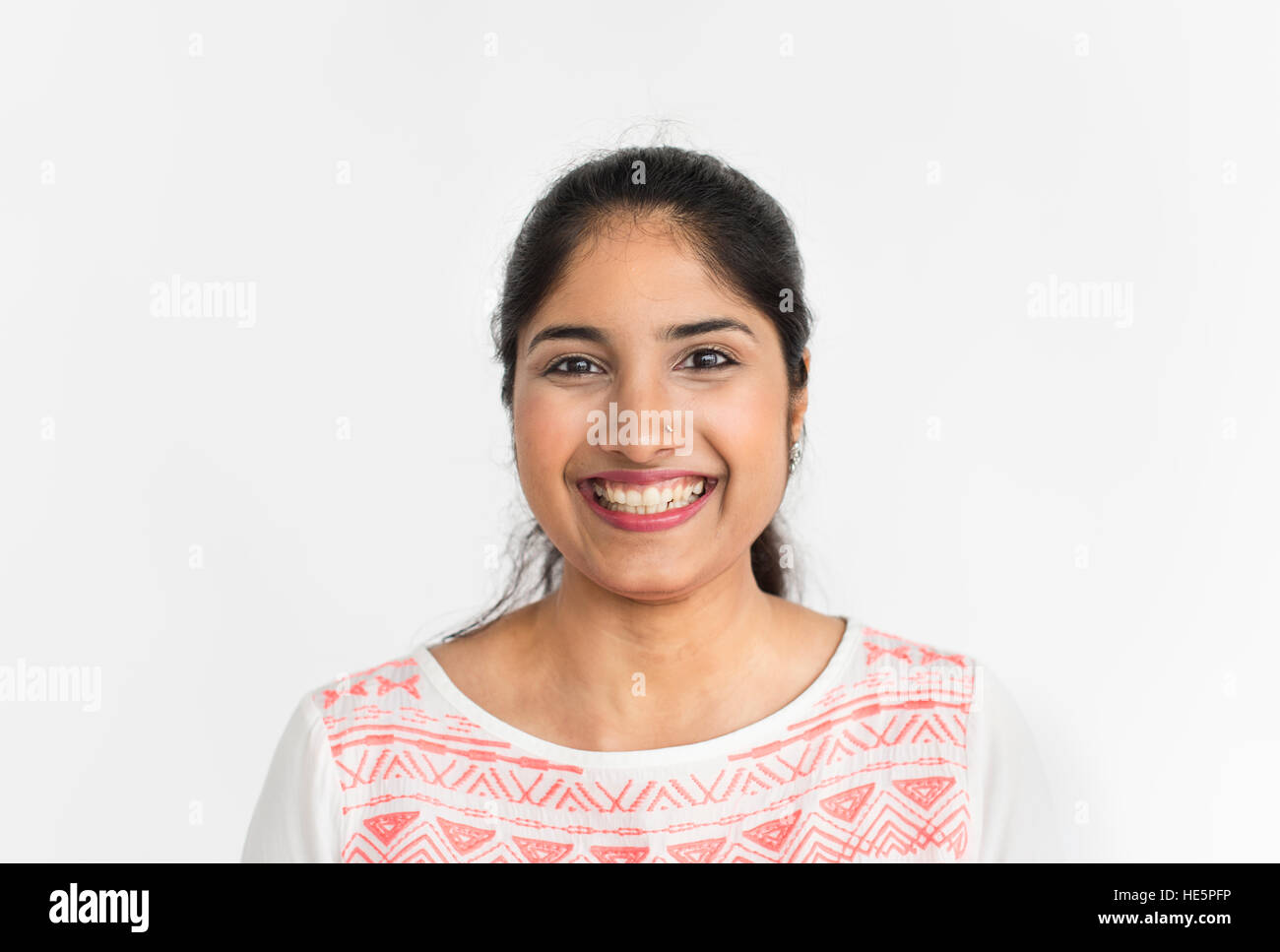 Young Woman Smiling Cheerful Concept Stock Photo - Alamy