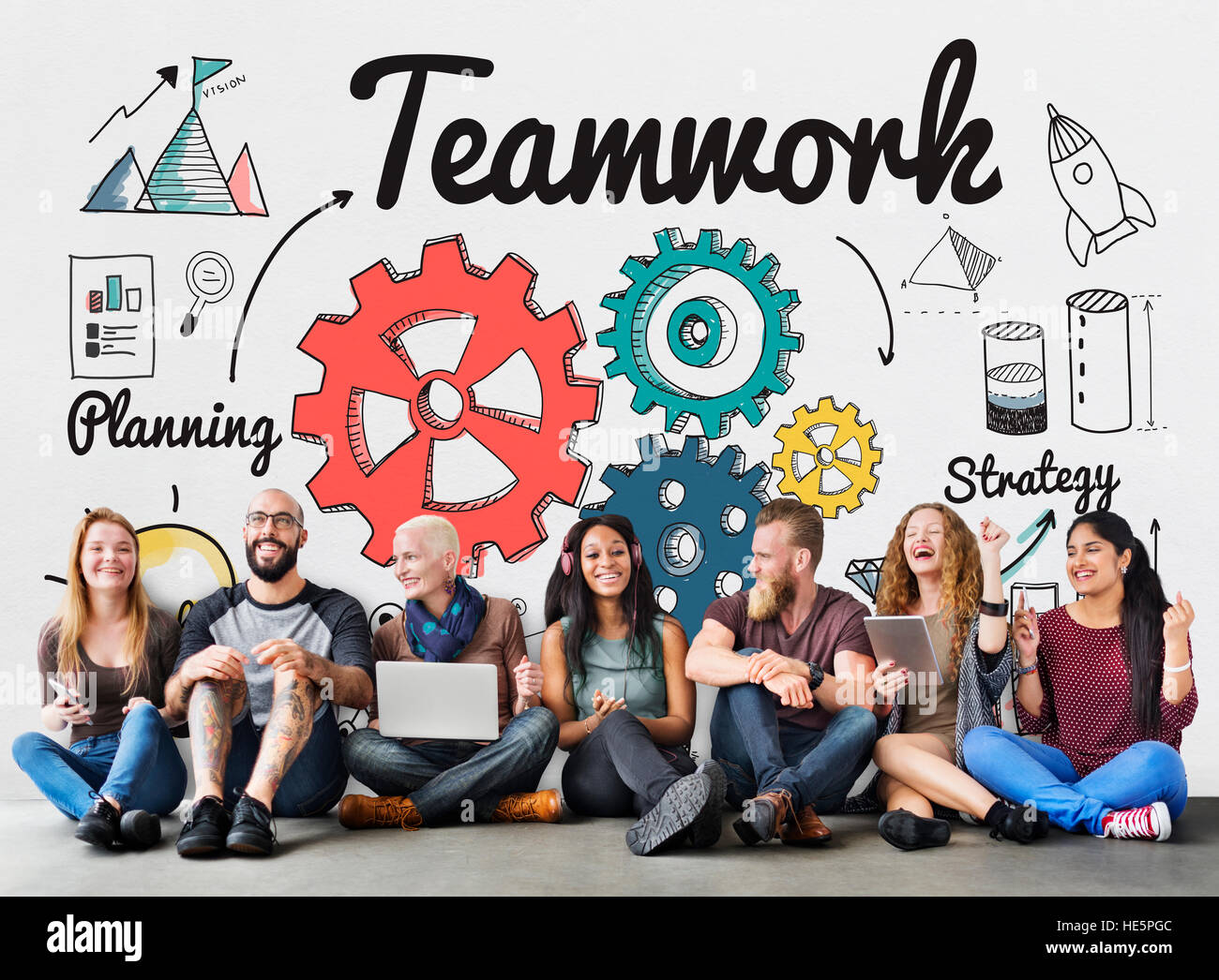 Business men collaboration gear hi-res stock photography and images - Alamy