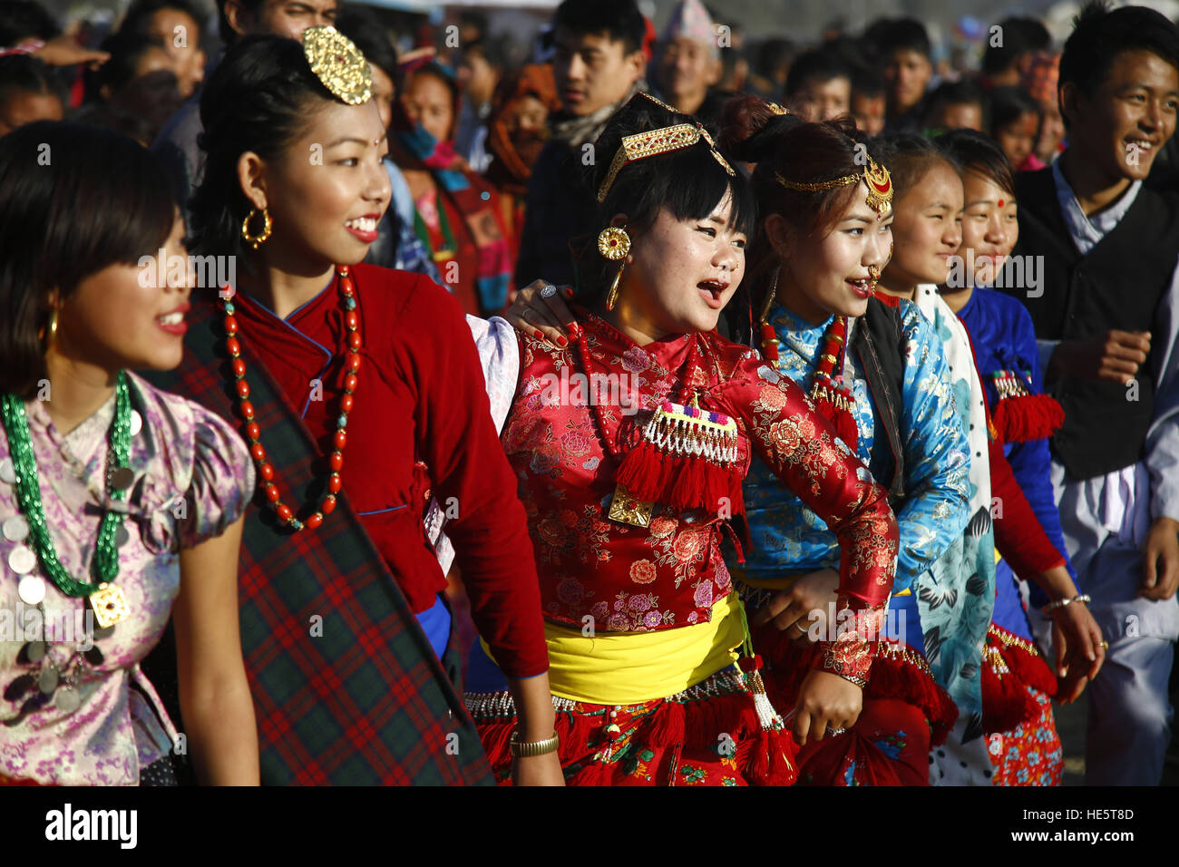 Kathmandu, Nepal. 17th Dec, 2016. Nepalese people from Kirat community ...
