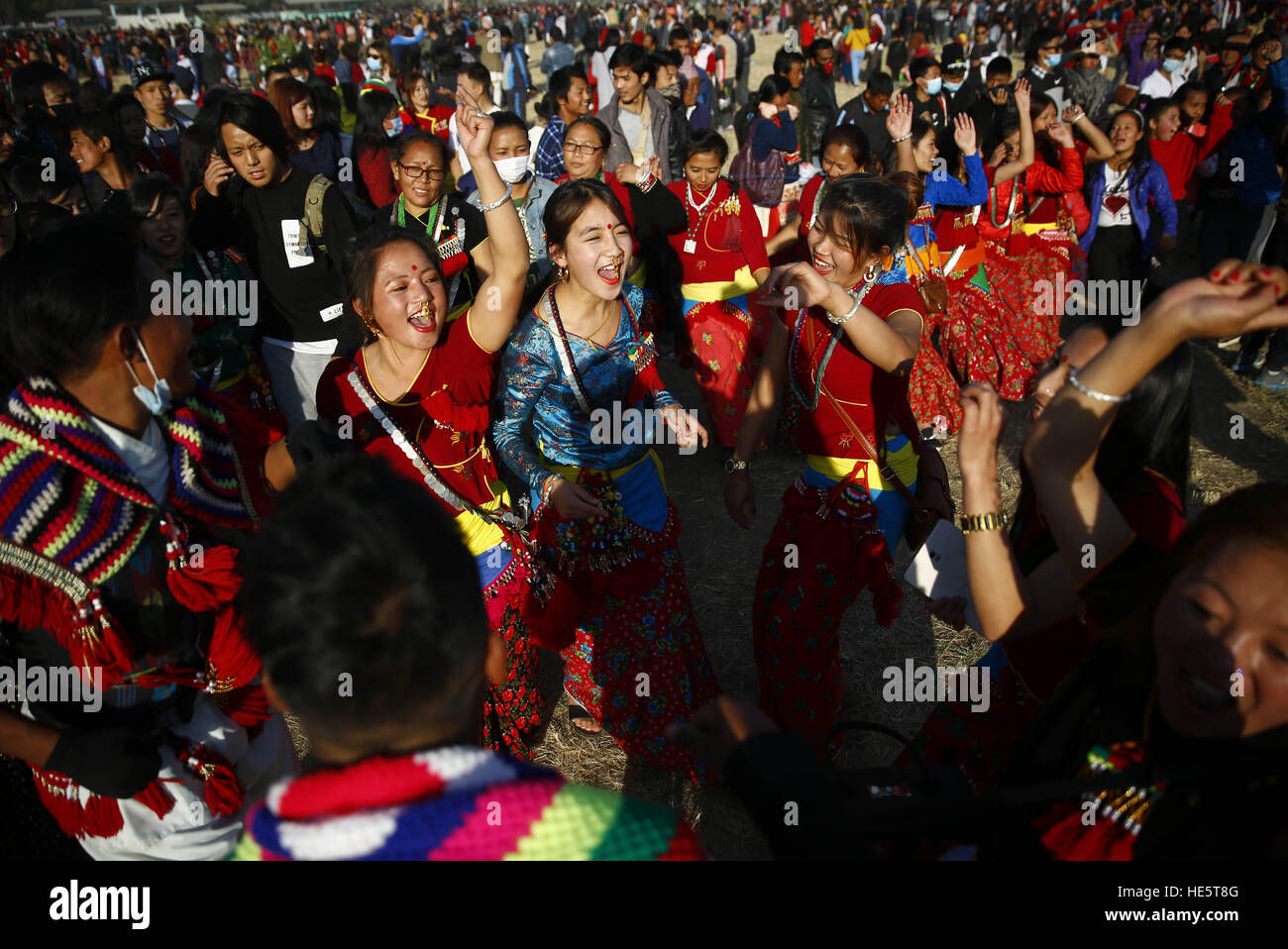 Kathmandu, Nepal. 17th Dec, 2016. Nepalese people from Kirat community ...