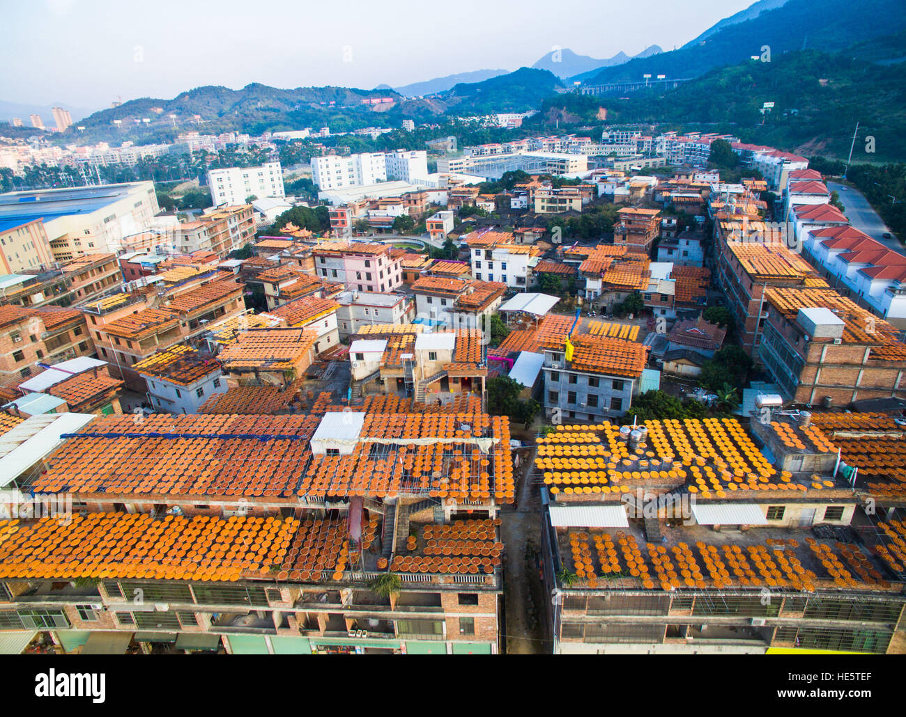 Anxi, China's Fujian Province. 17th Dec, 2016. Roofs of houses are ...
