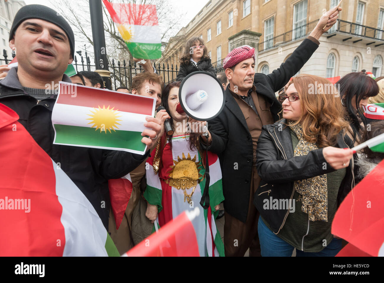 London, UK. 17th Dec, 2016. Kurds, many wearing or waving the Free ...