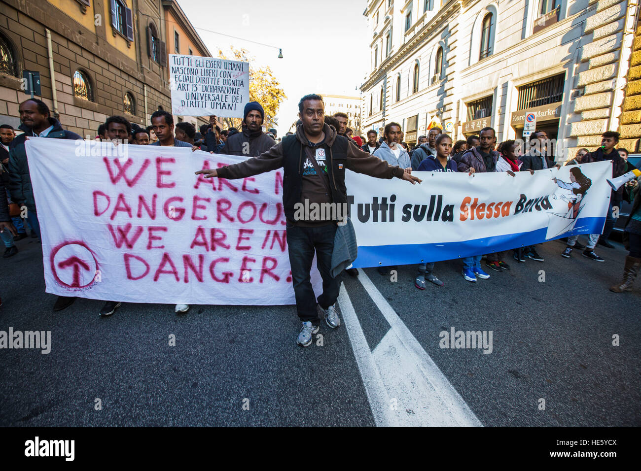 Migrants crisis in rome hi-res stock photography and images - Alamy