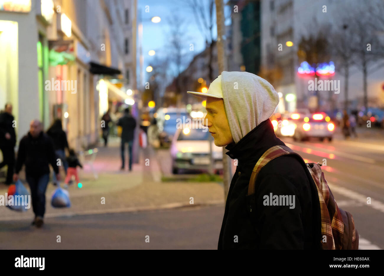 Leipzig, Germany. 17th Nov, 2016. Formerly homeless Sebastian stands on ...