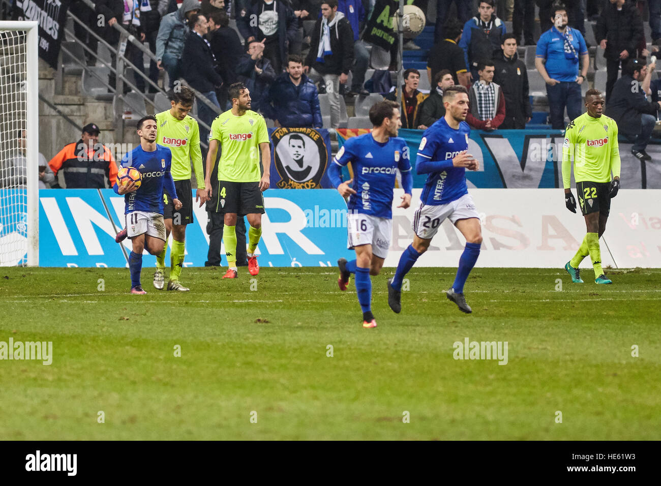 Oviedo, Asturias, Spain. 17th December, 2016. Real Oviedo players ...