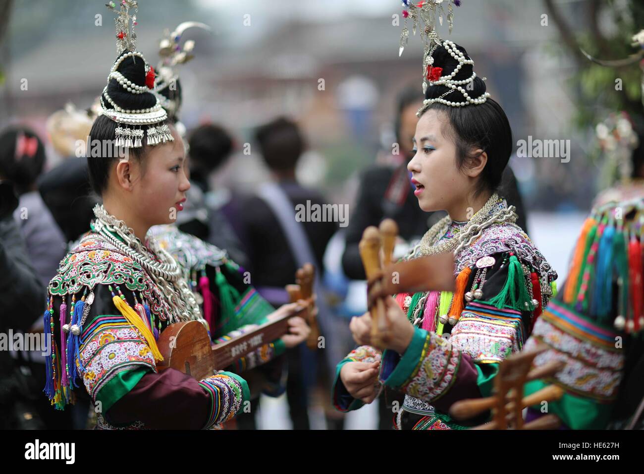 Qiandongnan, China's Guizhou Province. 18th Dec, 2016. People of the ...