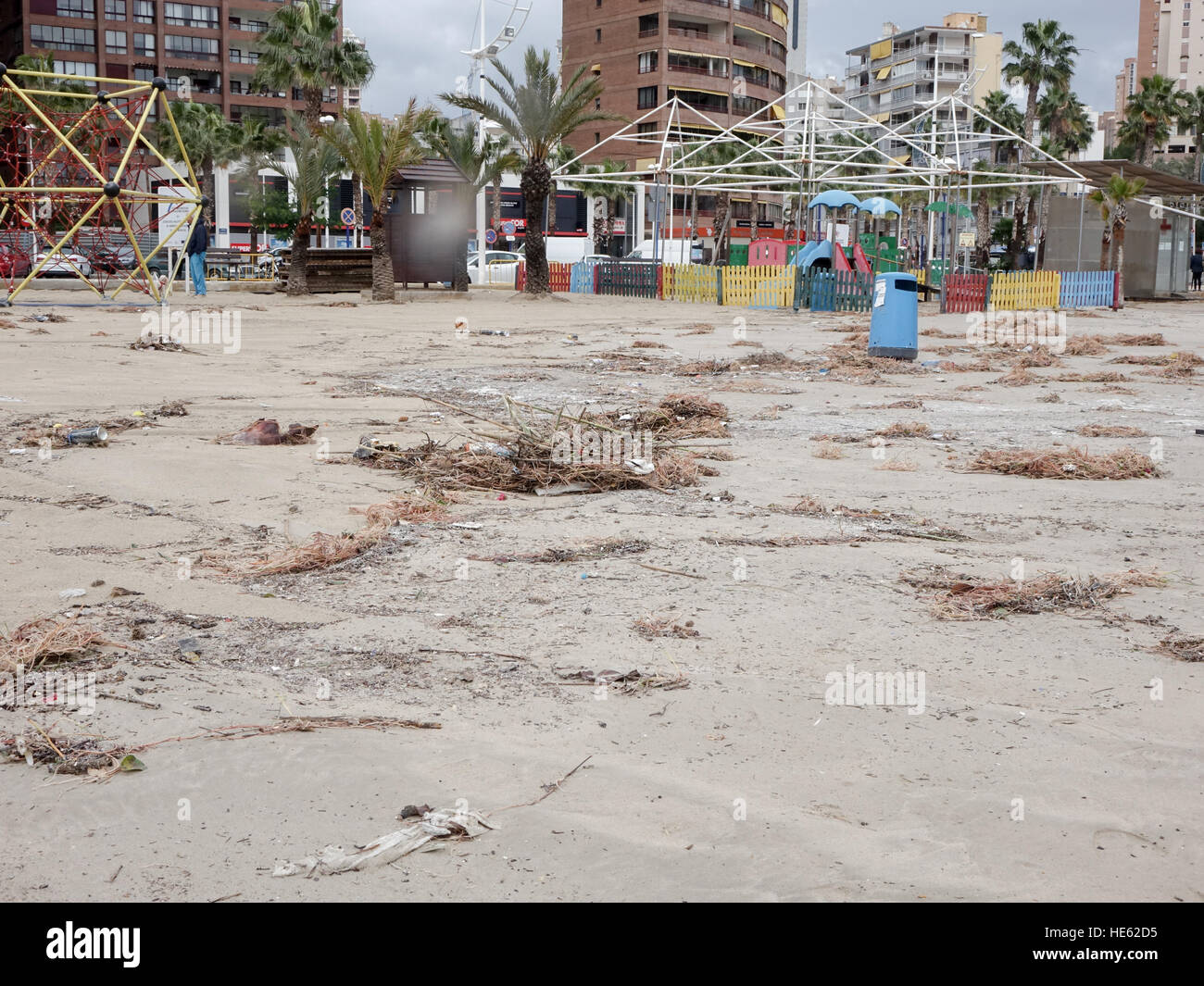 Benidorm, Costa Blanca, Spain, 28th January 2018. The storm last night ...