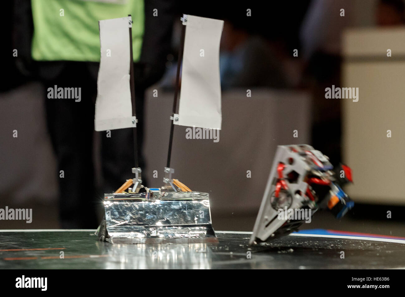 Tokyo, Japan. 18th Dec, 2016. Sumo robots fight at the International ...