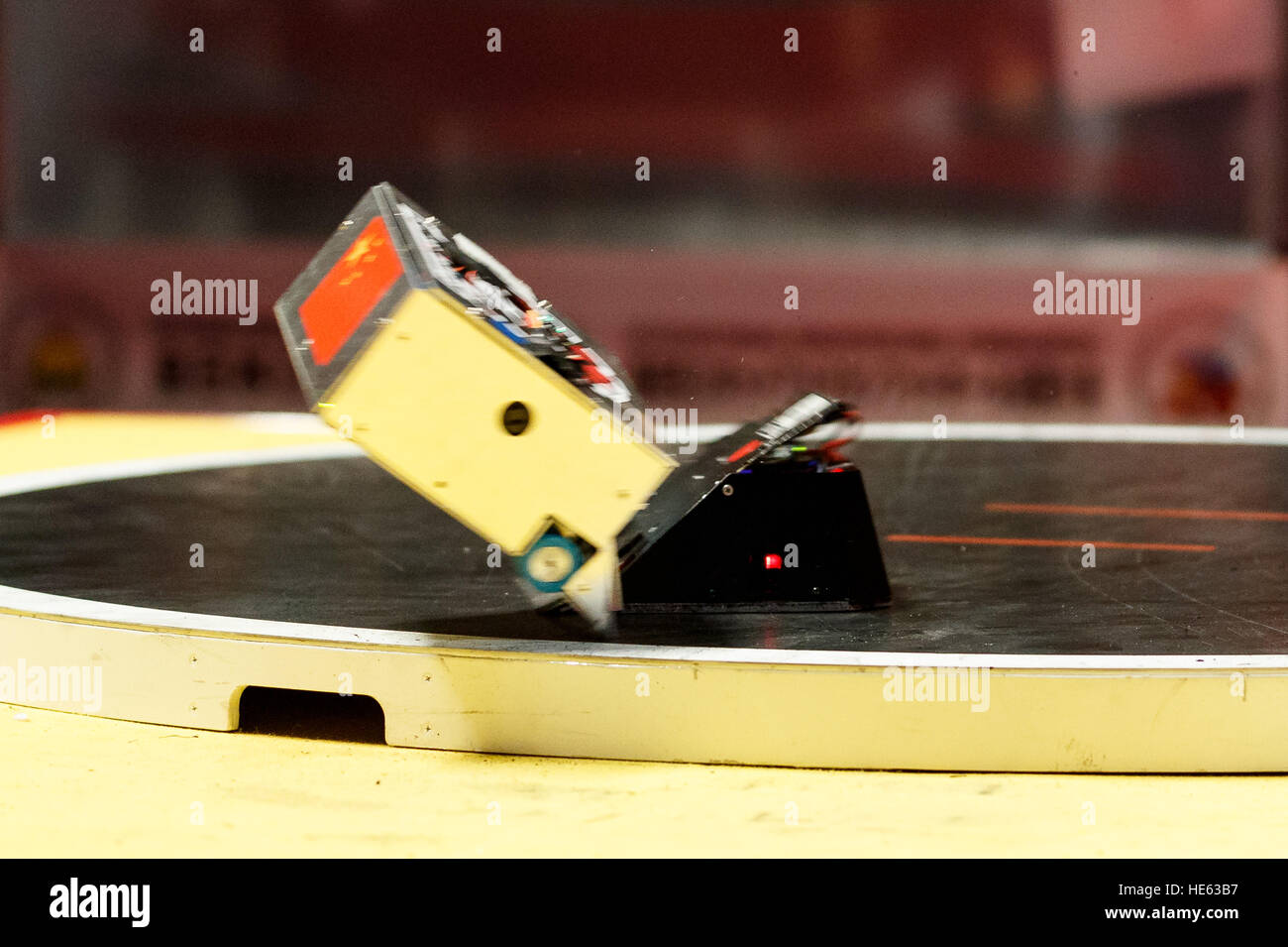 Tokyo, Japan. 18th Dec, 2016. Sumo robots fight at the International ...