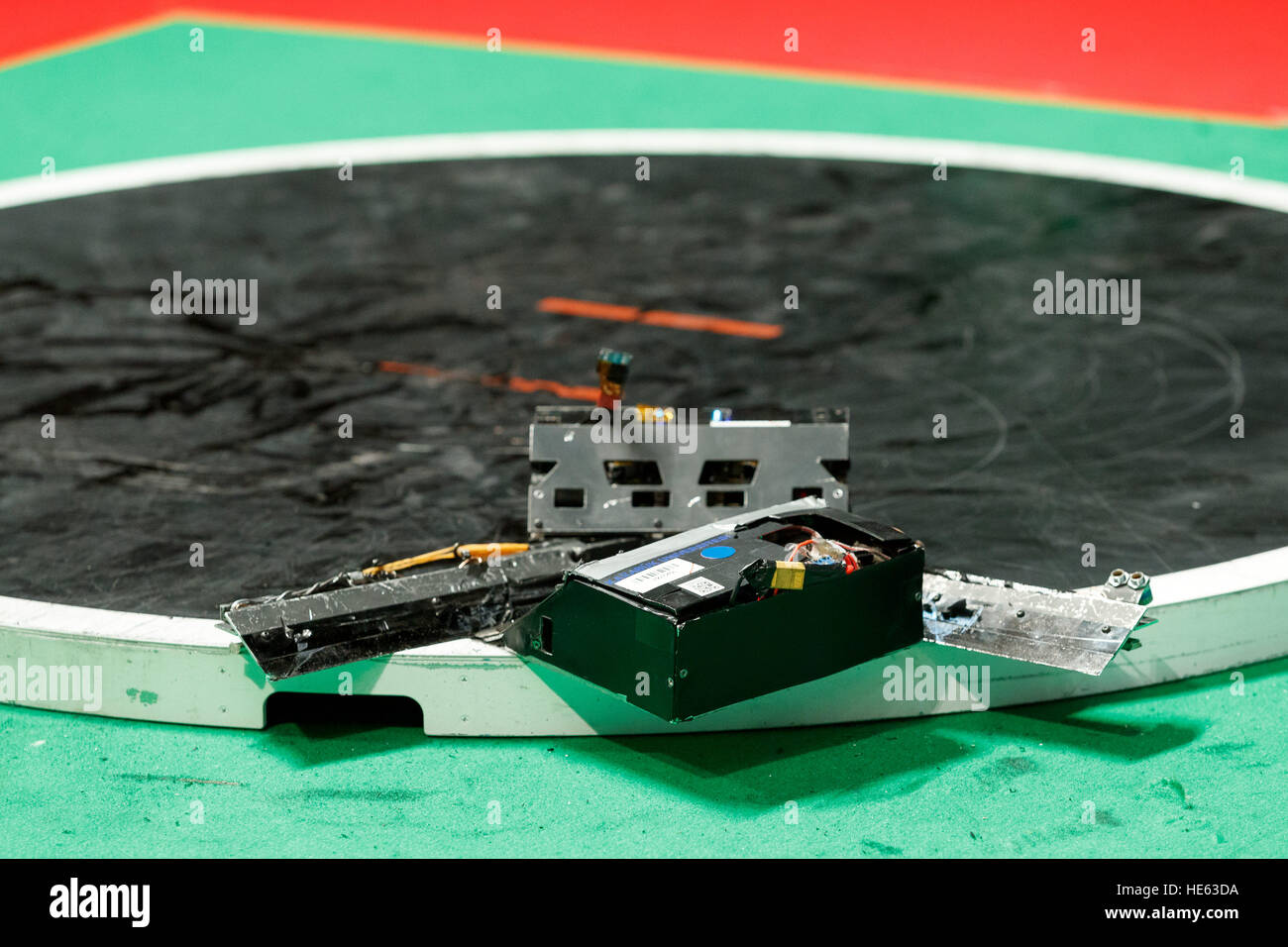 Tokyo, Japan. 18th Dec, 2016. Sumo robots fight at the International ...