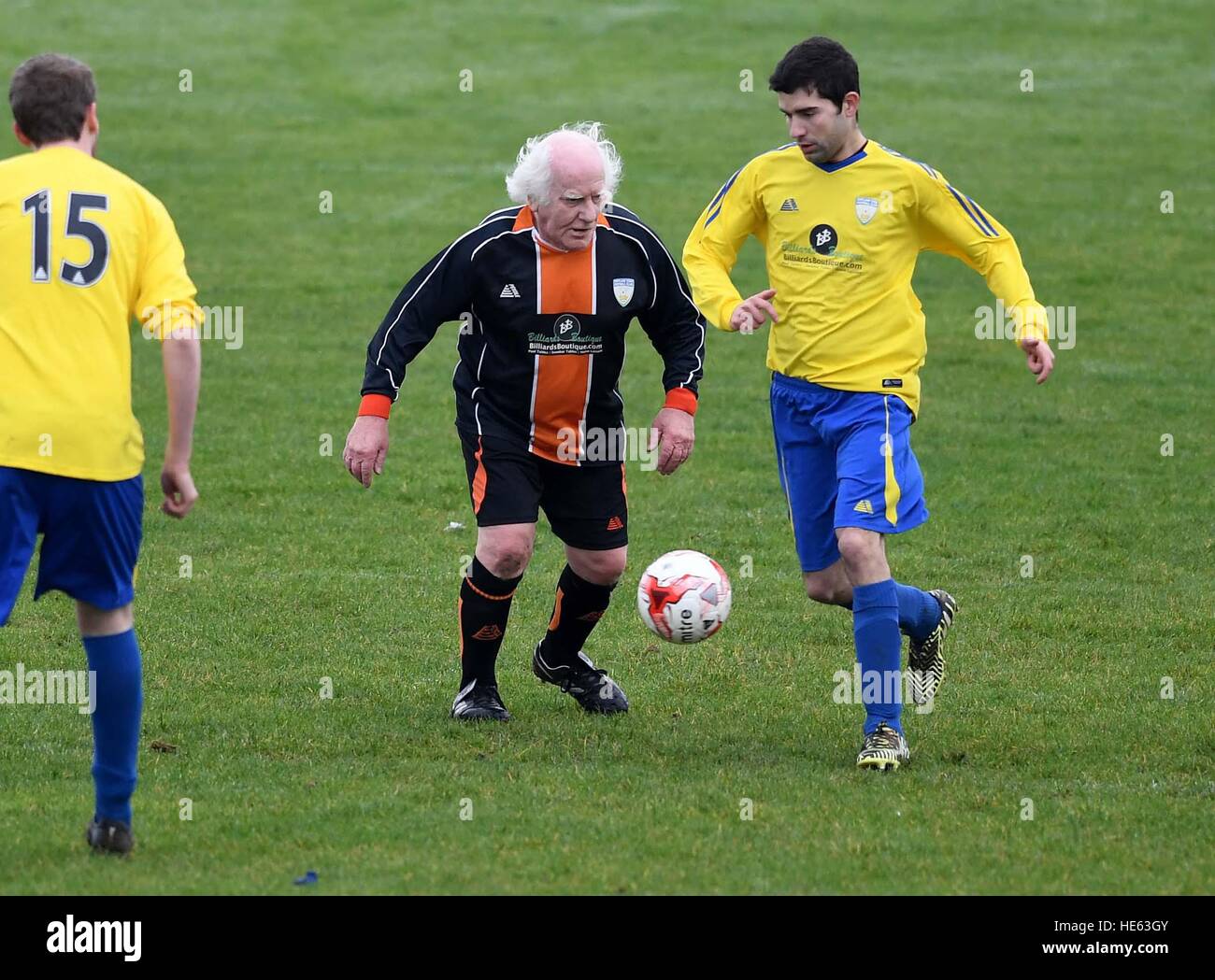 Dickie Borthwick, 81 year old footballer, older man playing football ...