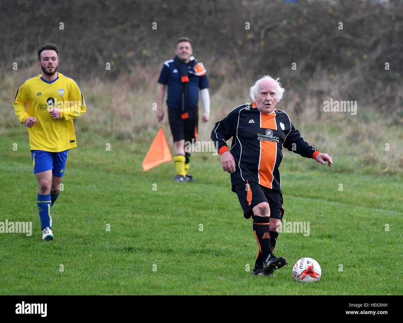 Dickie Borthwick, 81 year old footballer, older man playing football ...