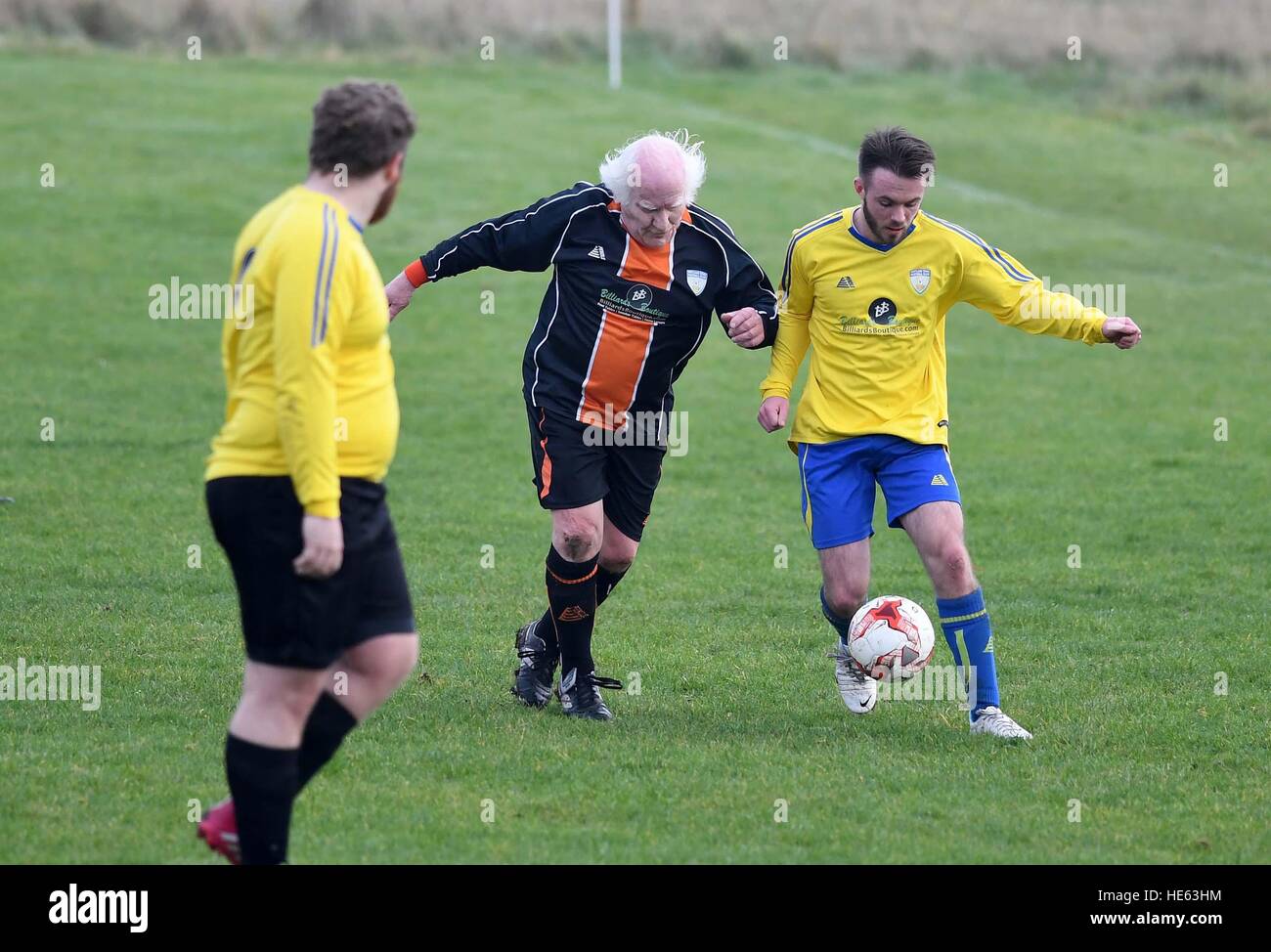 Dickie Borthwick, 81 year old footballer, older man playing football ...