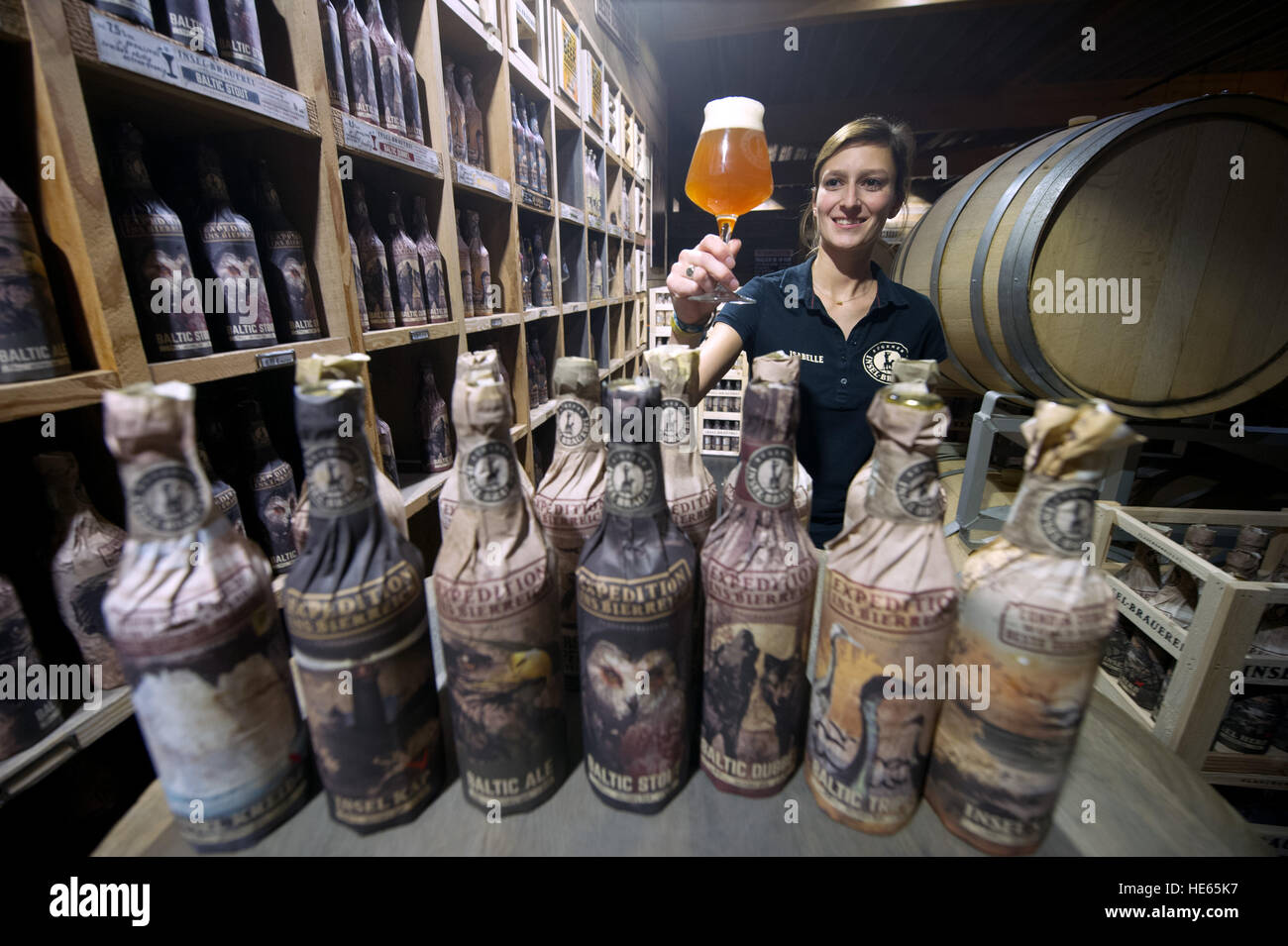 Ruegen, Germany. 13th Dec, 2016. Isabelle Scharff, worker at the Insel ...
