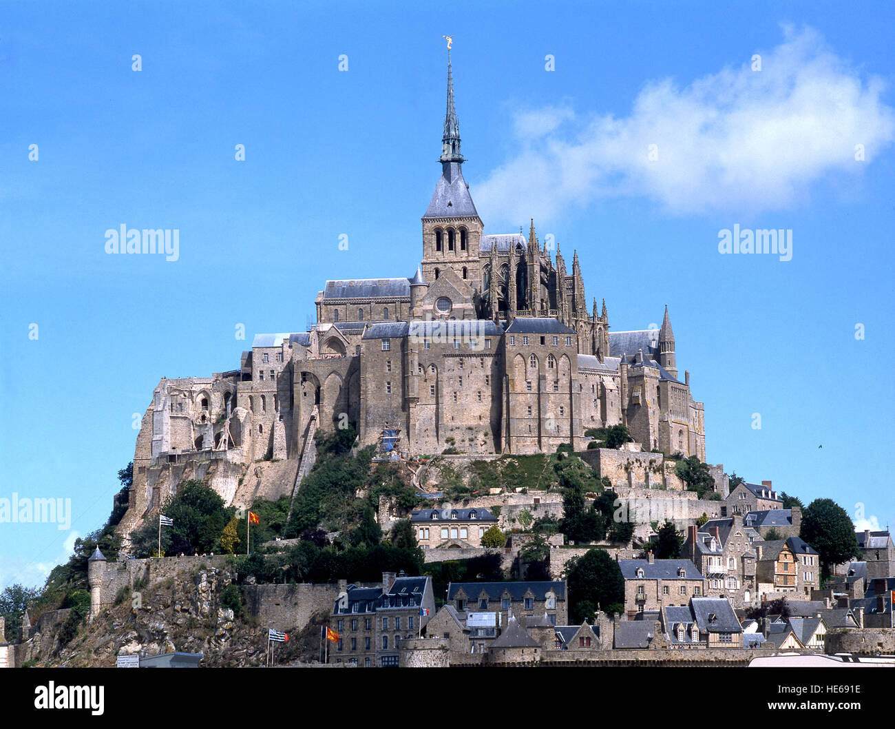 MONT SAINT MICHEL Castle and monastery at Normandy France 2002 Stock ...