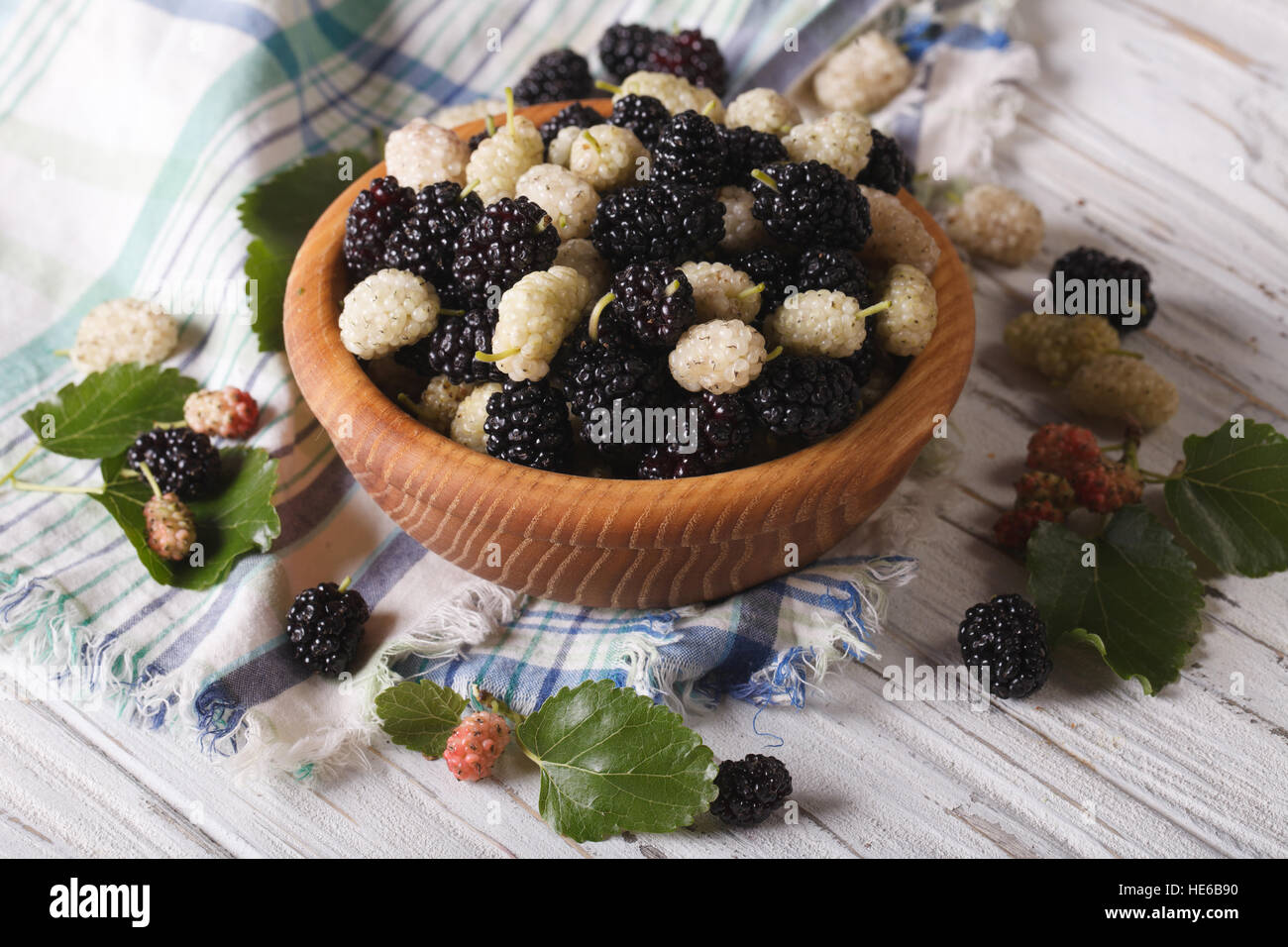 Black mulberry fruit hi-res stock photography and images - Alamy