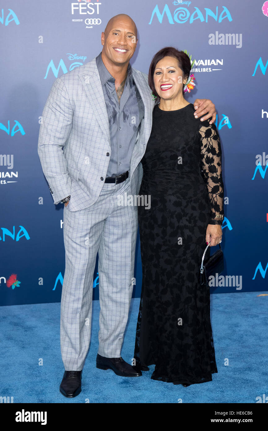 Dwayne Johnson and Ata Johnson attending the premiere of Disney's ...