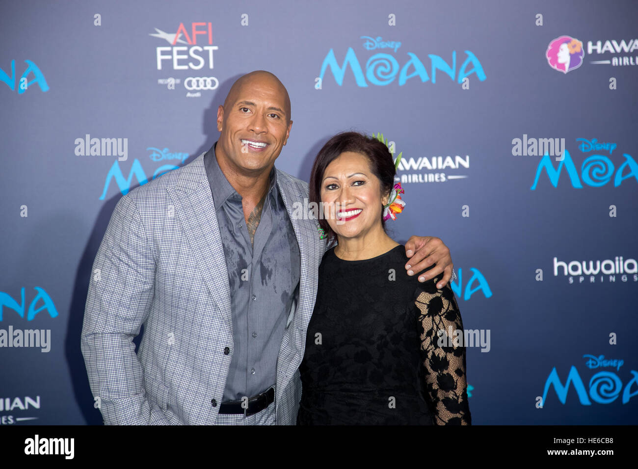 Dwayne Johnson and Ata Johnson attending the premiere of Disney's ...