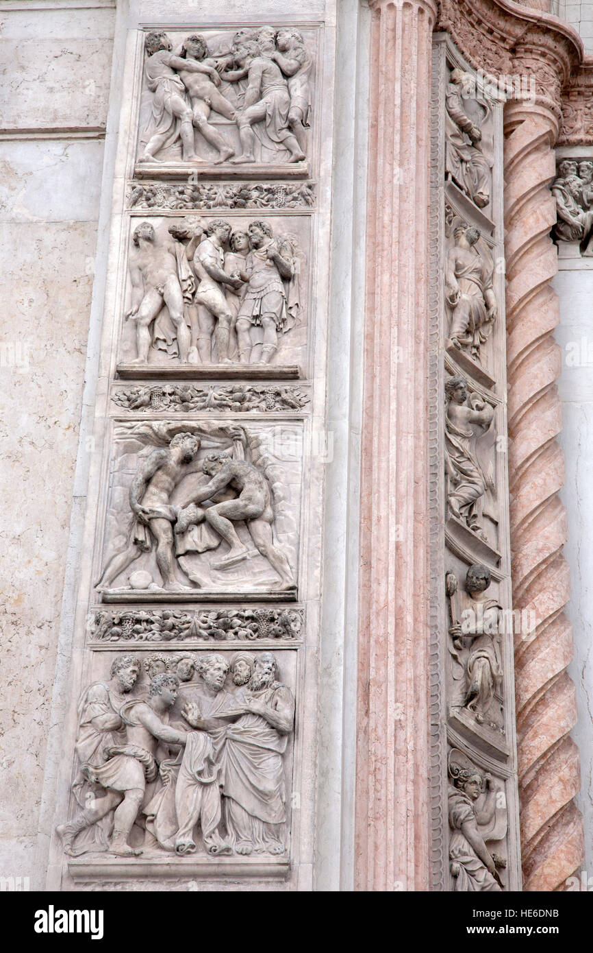 Cathedral Church Building Facade, Piazza Maggiore Square; Bologna ...