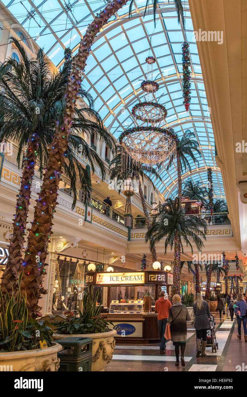 The interior splendour of the intu shopping centre at Trafford Park in ...