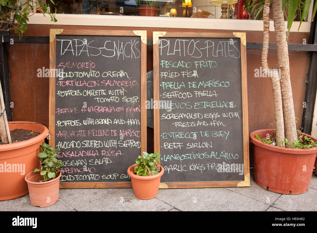Spanish Restaurant Menu In Spanish And English