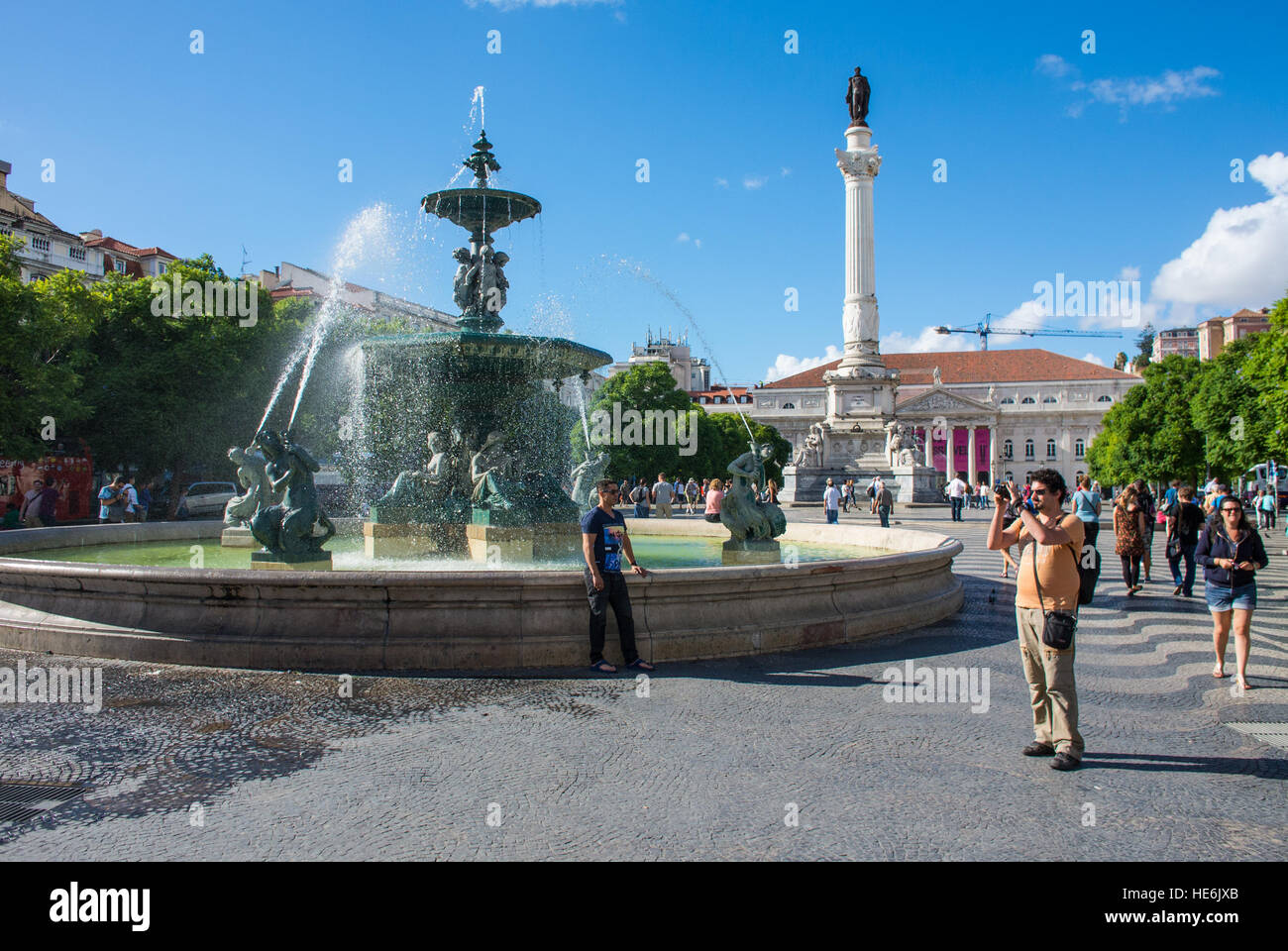 Rossio Square Lisbon Portugal Stock Photo - Alamy