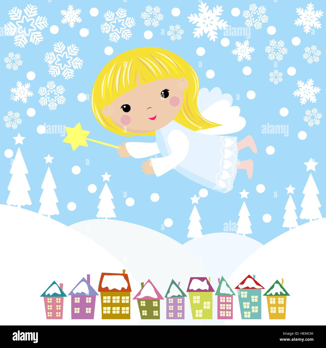 Christmas angel cartoon hi-res stock photography and images - Alamy