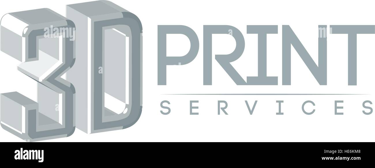 3D Print Service Logo Design Stock Vector Image & Art - Alamy