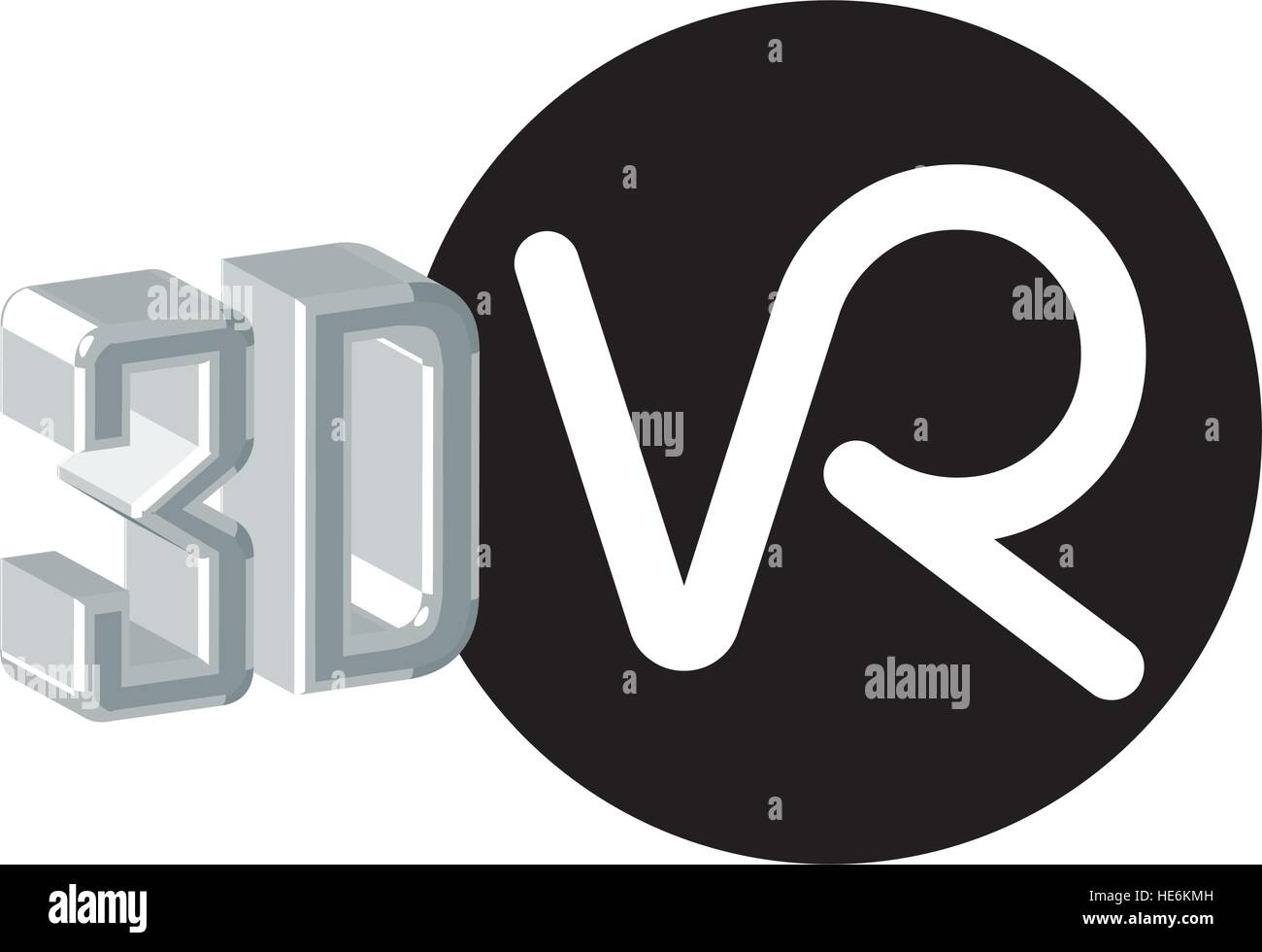 3D Virtual Reality Logo Concept Stock Vector Image & Art - Alamy
