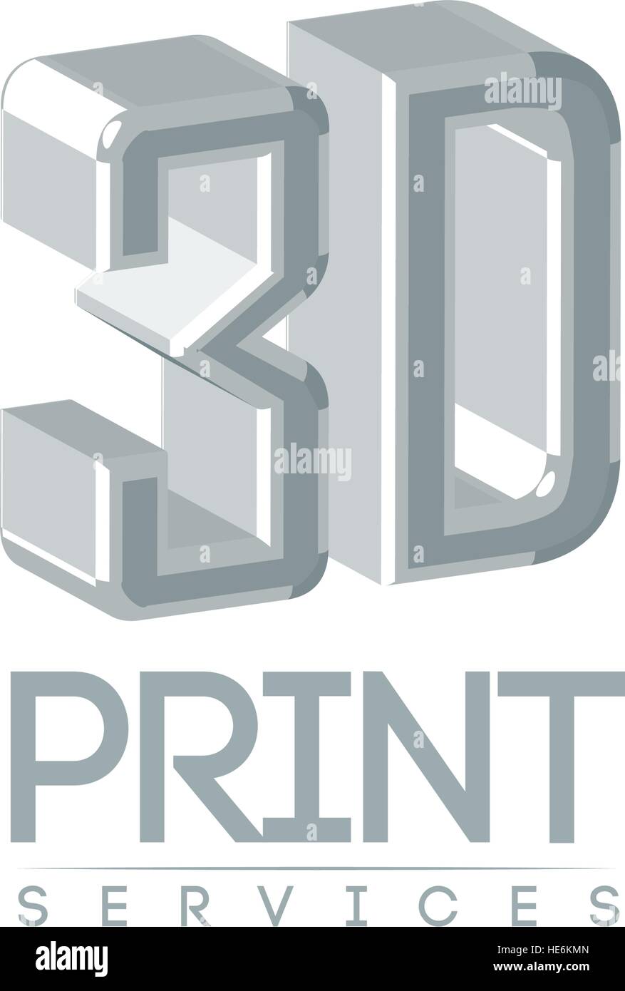 3D Print Service Logo Design Stock Vector Image & Art - Alamy