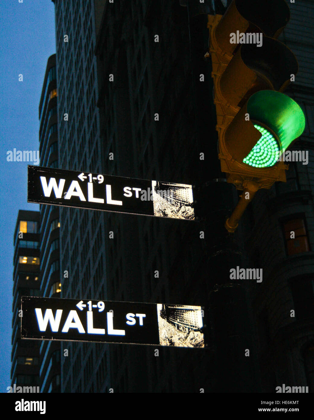 Wall street signs Stock Photo - Alamy