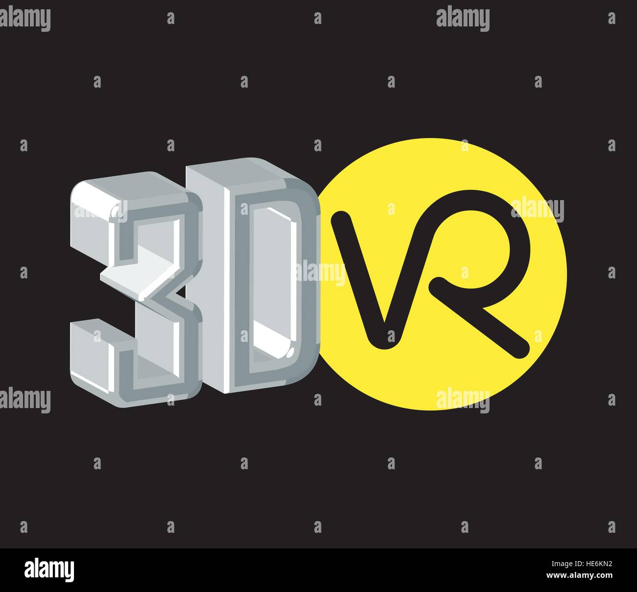 3D Virtual Reality Logo Concept Stock Vector Image & Art - Alamy